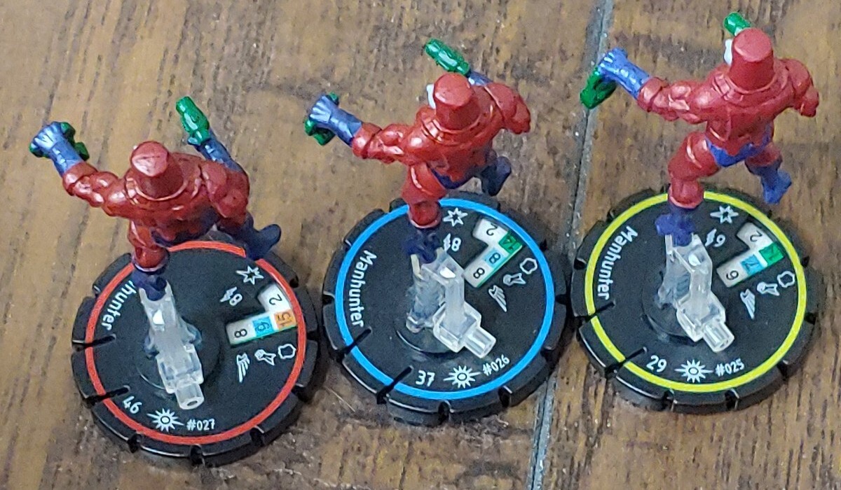 Set Lot of 3 Heroclix DC Manhunter #025 #026 & #027 Rookie Yellow Ring ...