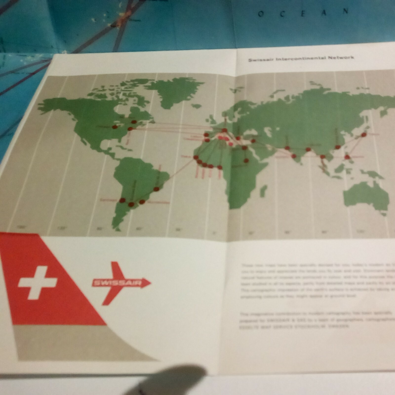 SWISSAIR Far East Route Map 1967 | eBay UK