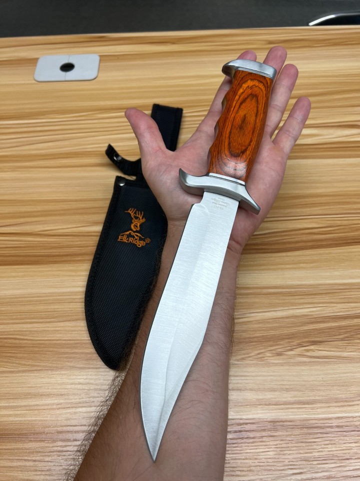 12" ELK RIDGE SURVIVOR TACTICAL HUNTING SURVIVAL KNIFE w/ SHEATH Full ...