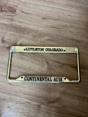 VINTAGE LITTLETON COLORADO Continental Audi DEALER LICENSE PLATE FRAME ...