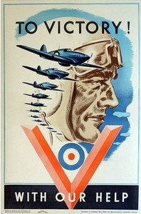 Vintage 2nd World War V for Victory RAF Poster A3 Print | eBay