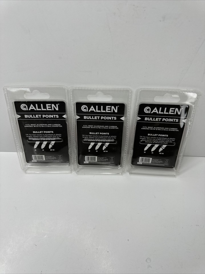 30 Allen Bullet Points 125 Grain 5/16 Diameter Arrow Heads Archery ...