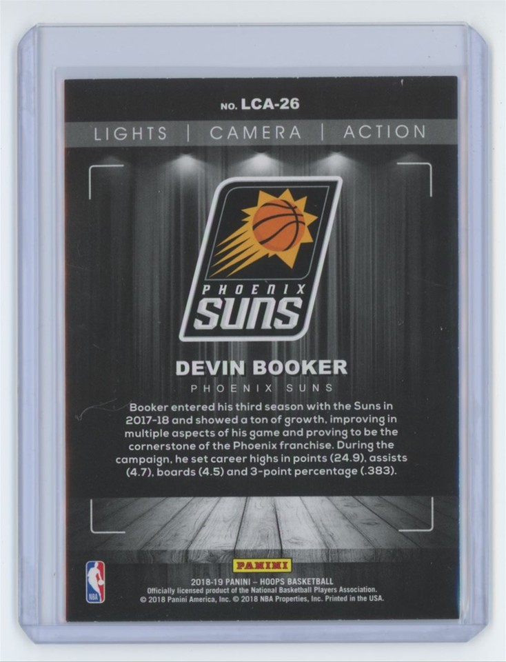 2018-19 Hoops Lights Camera Action Devin Booker Basketball Card #LCA-26 ...