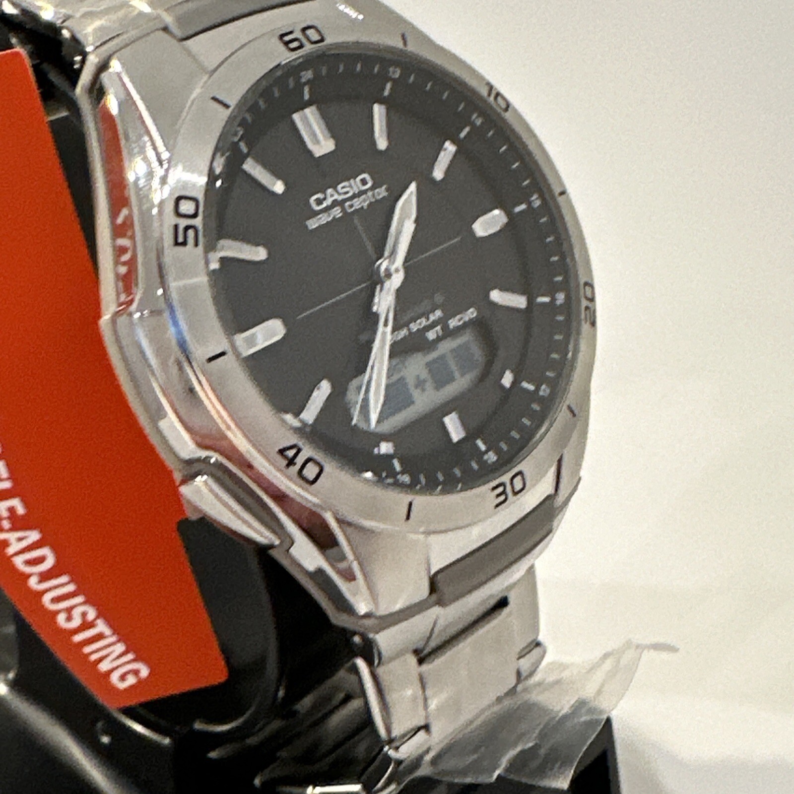 Casio Wave Ceptor Analog-Digital Stainless Steel Men's Watch - Silver ...