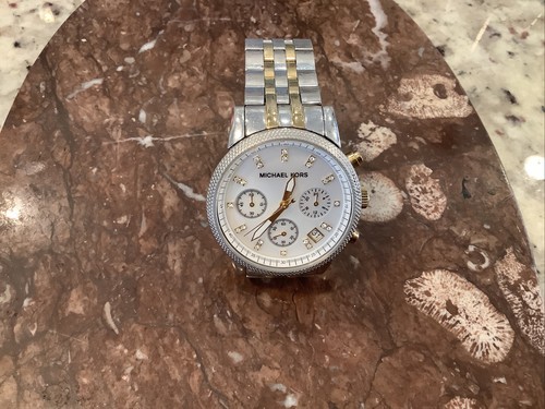 Michael Kors MK5057 Two-Tone Stainless Steel Crystal Accent Chronograph ...