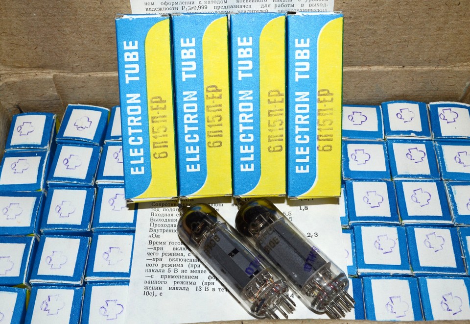 4x 6P15P-ER = EL83, SV83 GOLD GRID Pentode Tube REFLECTOR 06/1991 NEW ...