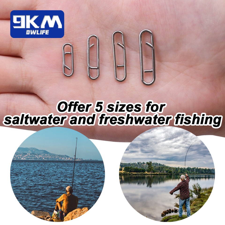 Fishing Clip Power Clips 50~200Pcs Stainless Steel Fishing Snaps For ...