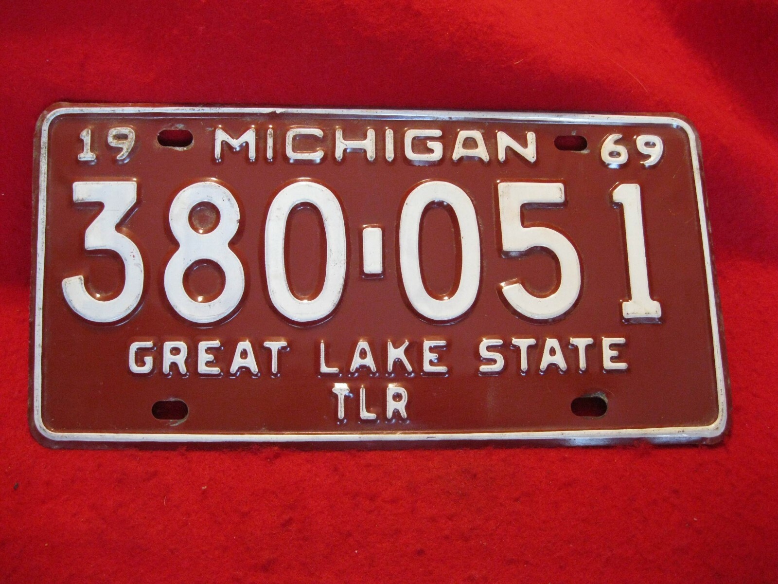 1969 Michigan License Plate: #380-051 Travel Trailer or Utility Trailer ...