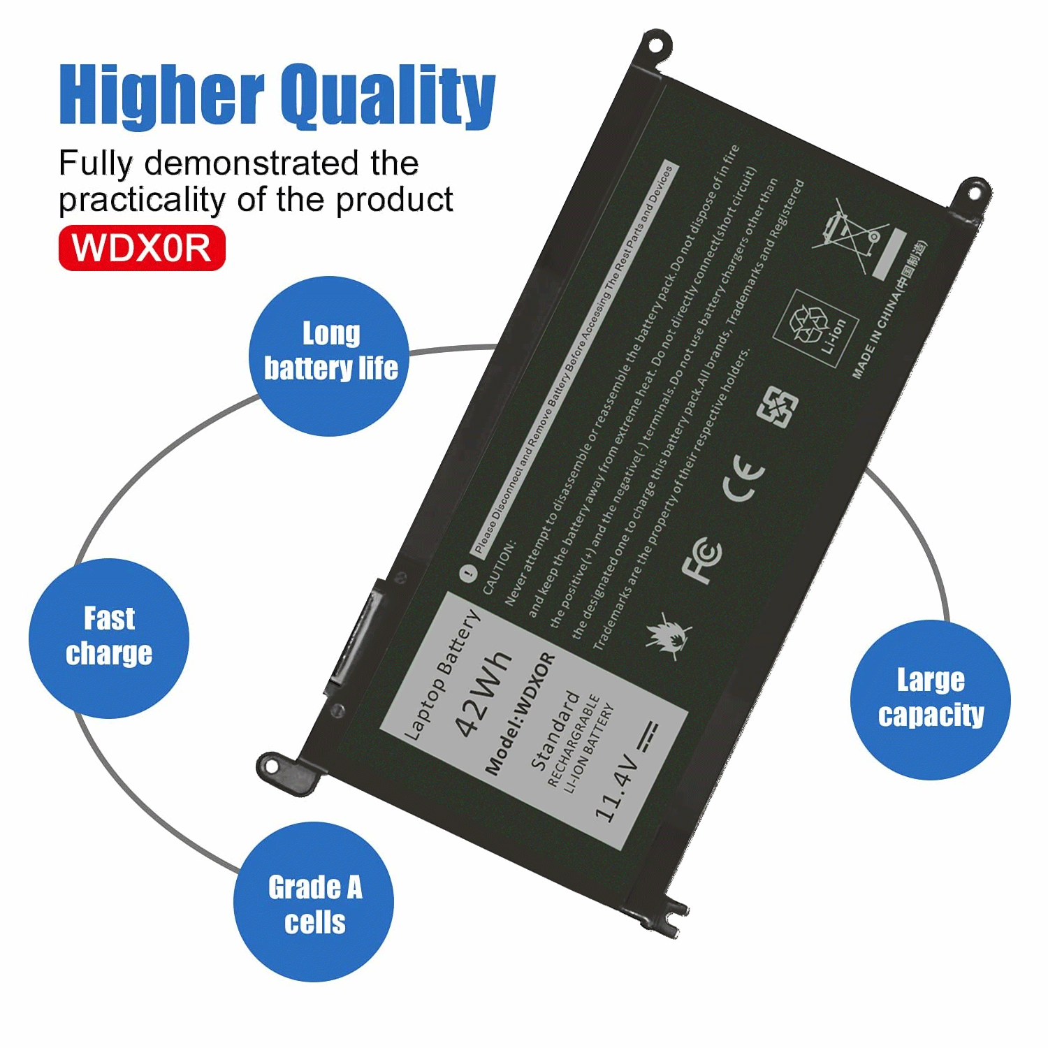 WDX0R WDXOR Battery for Dell Inspiron 15 5565 5567 5568 5570 5578 5579 ...