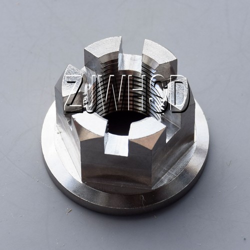 M14 x 1.25 Ti tanium Hex Flange Castle Crown Nut / Motorcycle Wheel ...