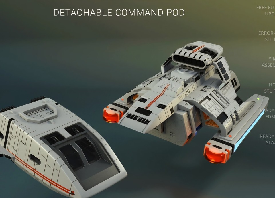 Star Trek Tng Danube Class Runabout Shuttle 1/64 scale Huge Custom 3d ...