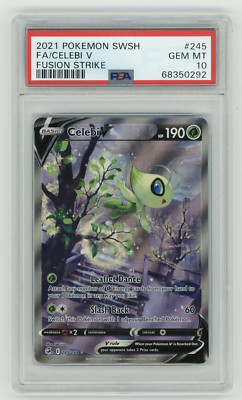 PSA Gem Mint 10 Pokemon TCG Celebi V Fusion Strike 245/264 Alternate ...