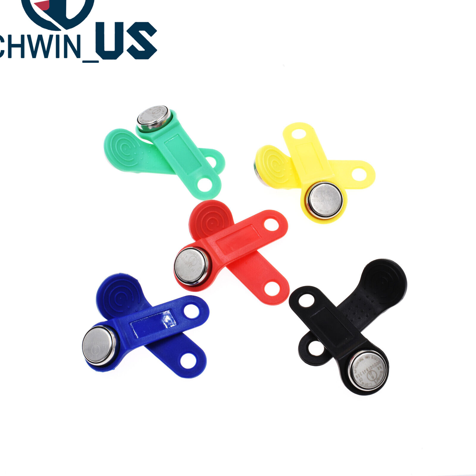 100pcs DS1990A-F5 TM Card iButton Tag with wall-mounted holder Yellow ...