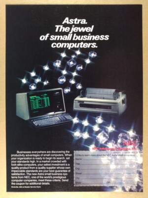 1980 NEC Astra Small Business Computer vintage print Ad | eBay