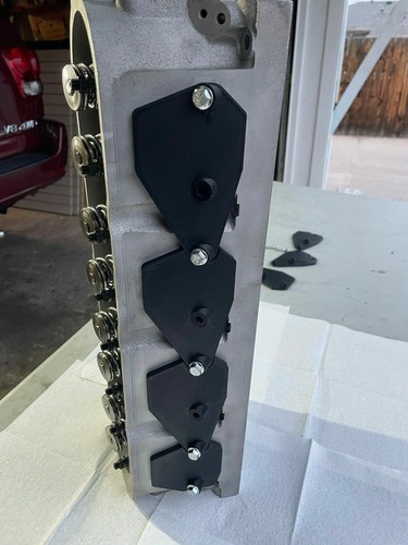 Chevy LS Head Square Port Intake Covers / Block Off Plates (Black) | eBay