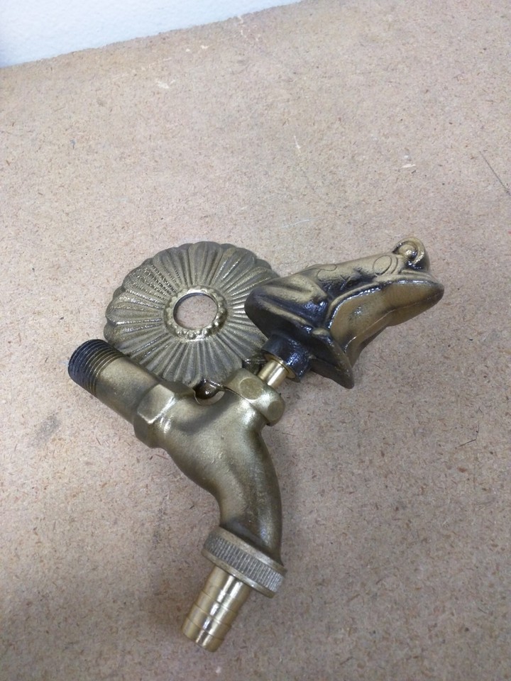Decorative Outdoor Faucet FROG Shaped Spigot Solid Brass Antique Finish ...