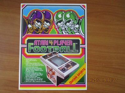 Vtg Original 4 PLAYER FOOTBALL Atari Arcade Game Brochure Flyer | eBay