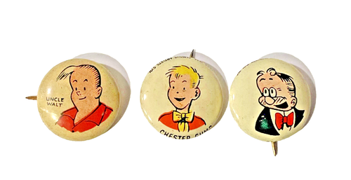 Kelloggs Pep Lapel Pins Casper Chester Gump Uncle Wally 1940's Lot 3 ...