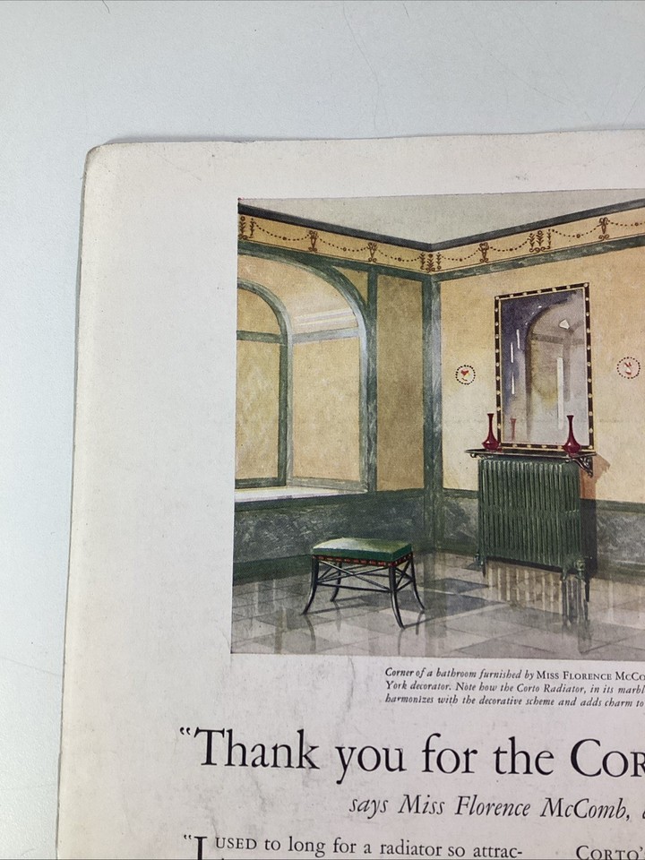 Corto Radiator Print Ad 1925 Original Rare Antique Buffalo NY McComb ...
