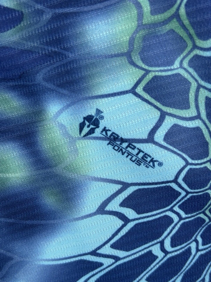 Huk Mens Performance Fishing Shirt Long Sleeve Blue Kryptek Camo Size ...