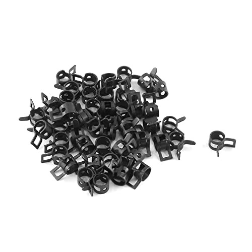 50 Pcs Spring Band Type Clamps ID Black Spring Hose Clip for Fuel 6mm(1 ...