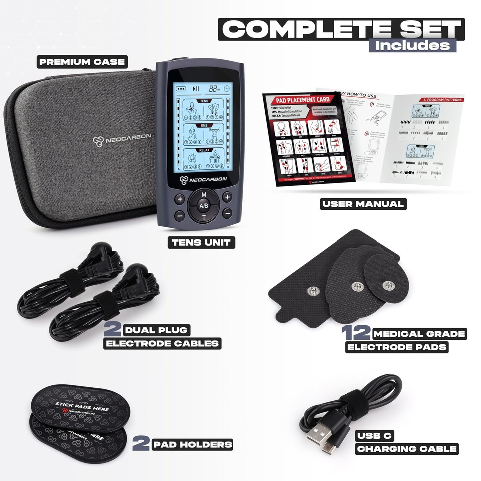 TENS Unit Muscle Stimulator, Electronic PMS Pulse Massager Machine for ...