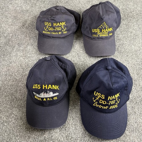 VTG USS Hank DD-702 Navy Reunion Hats Lot Of 4 Veteran Military ...