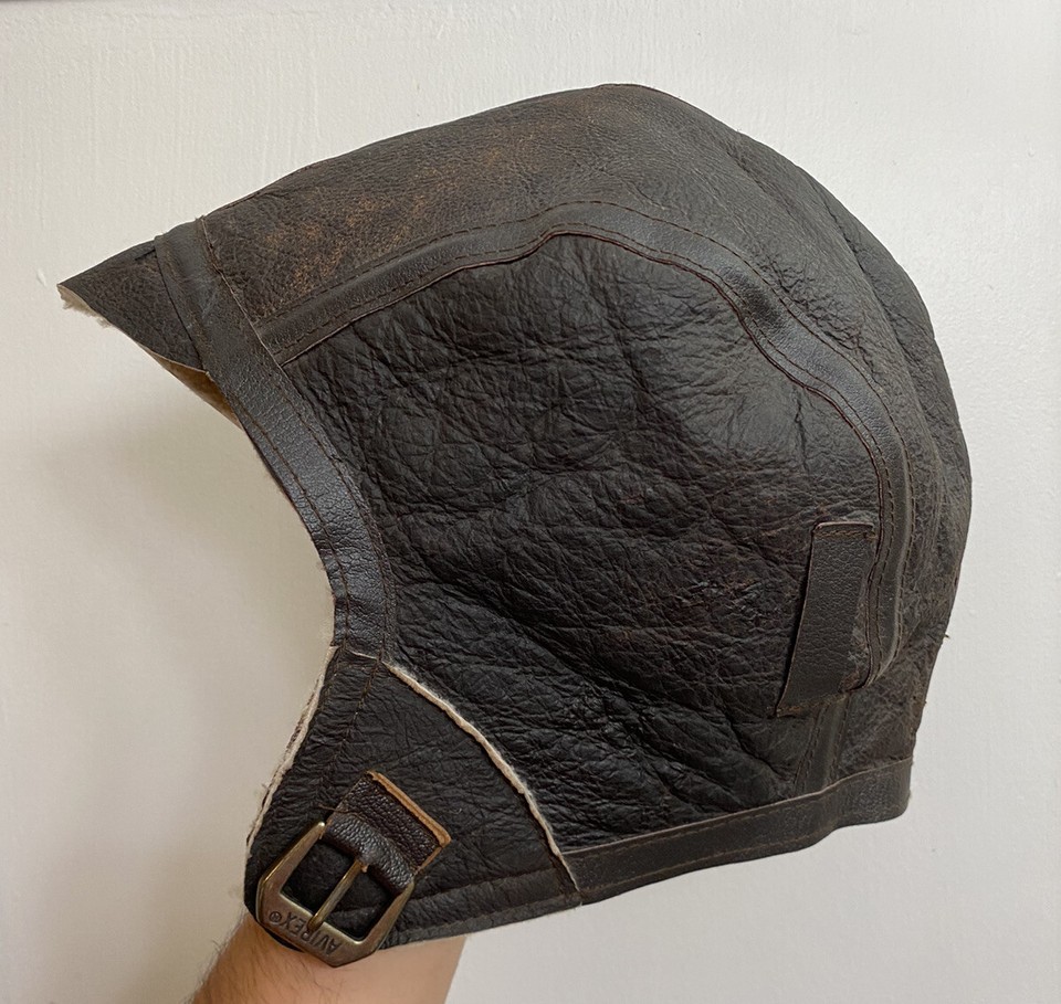 Vintage Avirex Leather Aviator Flight Helmet Hat Cap Made In USA ...