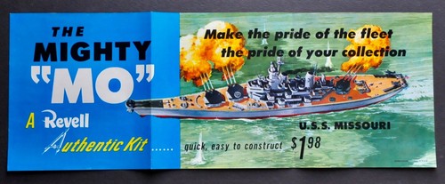 1955 ORIGINAL REVELL "MIGHTY MO" U.S.S. MISSOURI MODEL KIT HOBBY STORE ...