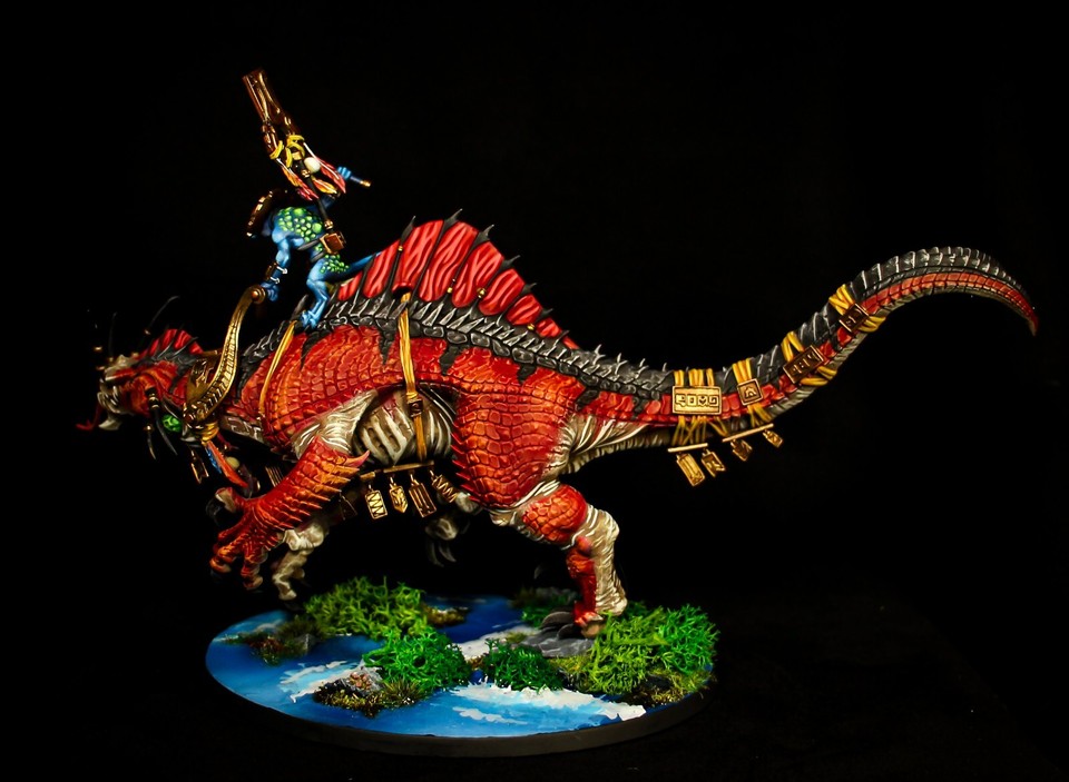 Skink Oracle on Troglodon Seraphon painted Warhammer Underworlds AoS ...
