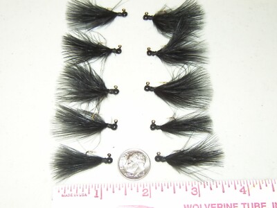 HAND TIED MARABOU MICRO JIGS TROUT 1/80 oz. BLACK | eBay