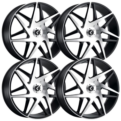 (Set-4) Kraze Phase 22x8.5 5x112/5x114.3 38mm Black Machined Wheels ...