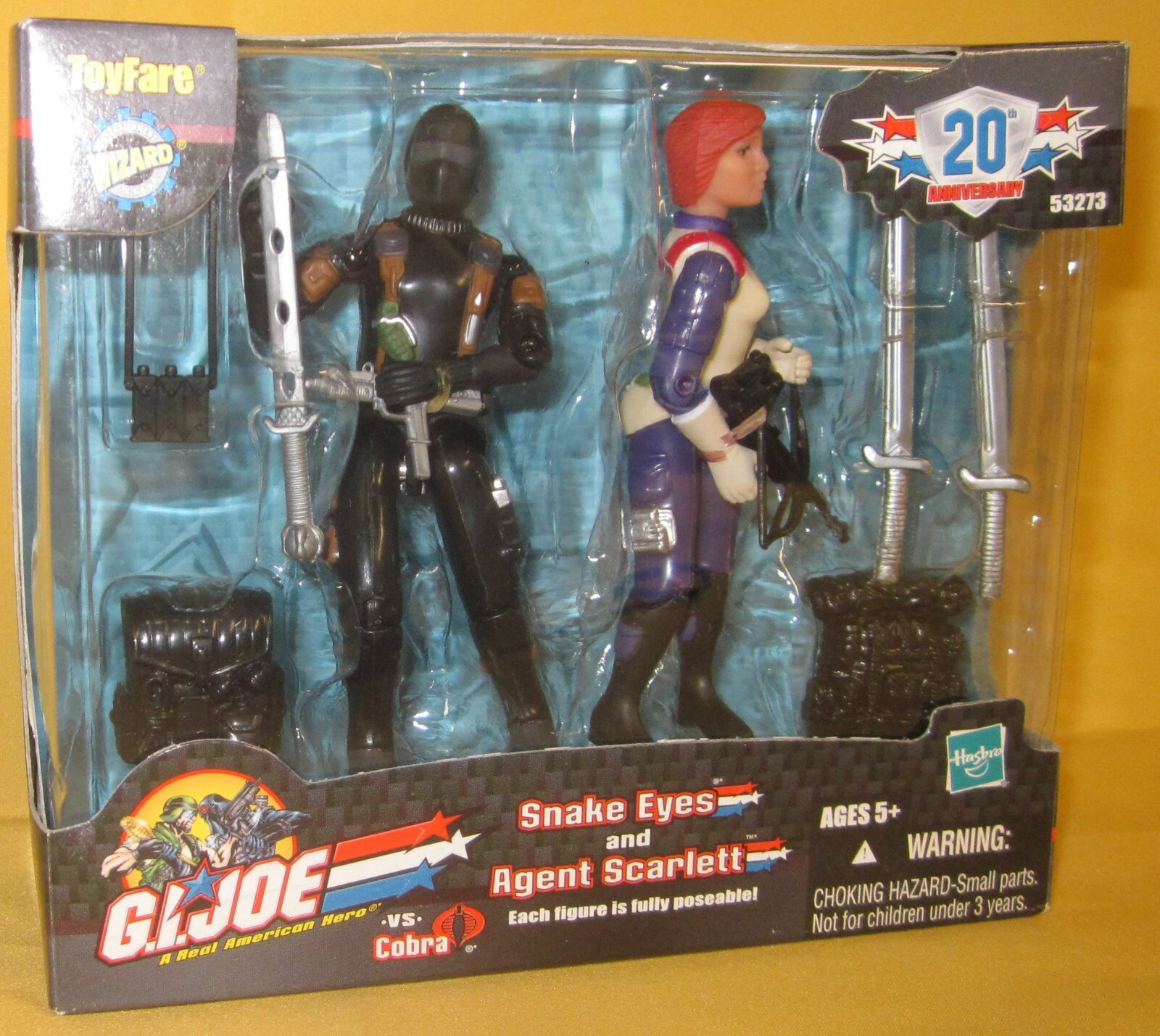 TOYFARE EXCLUSIVE GI JOE 20th Anniversary Snake Eyes & Agent Scarlett ...