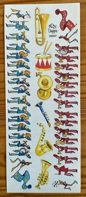 LARGE Sheet NRN Designs Marching Band Trumpet Drum Border Scrapbook ...