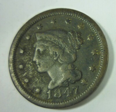 1847 Braided Hair Large Cent | eBay