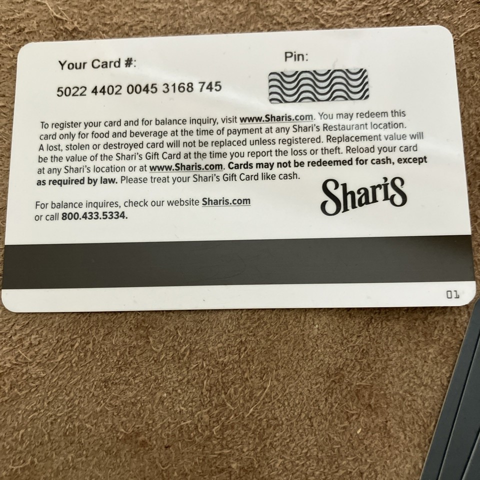 SHARI'S, Regional West Coast Gift Card ( $0 ) Now Closed | eBay
