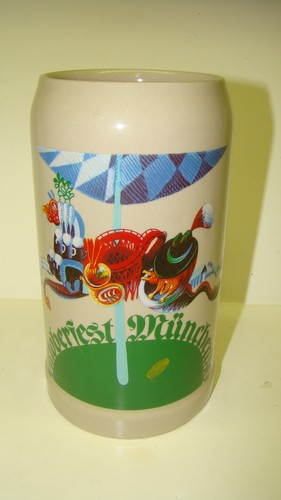 Munchen Oktoberfest beer mug 1990 unsigned 1 liter Munich Germany | eBay