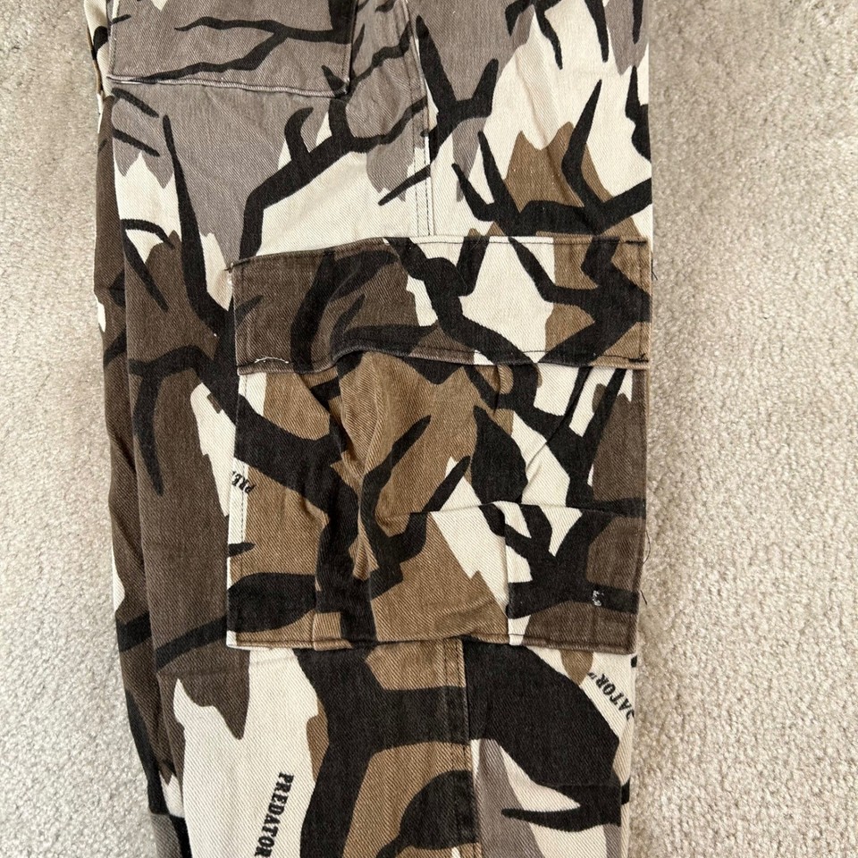 Predator Camo Cargo Pants Men's Multi-Pocket Baggy Outdoor Hunting Size ...