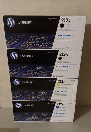 4x HP 212A Black Cyan Yellow Toner Cartridge (W2120 W2121 W2122 ...