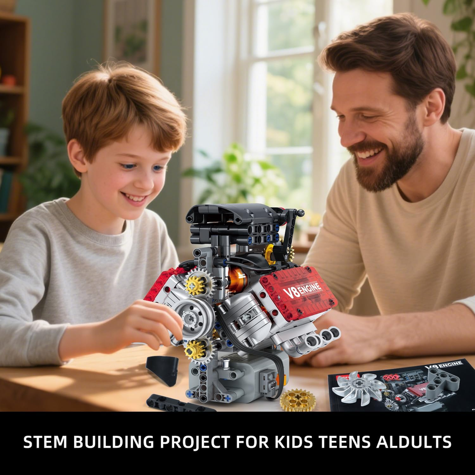 V8 Engine Building Set,V8 Engine Model Kit That Run,Build Your Own STEM ...
