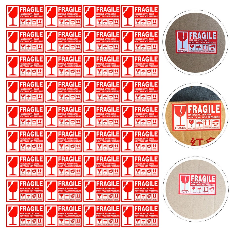 500 Pcs Adhesive Warning Stickers Packing Shipping Fragile Package ...