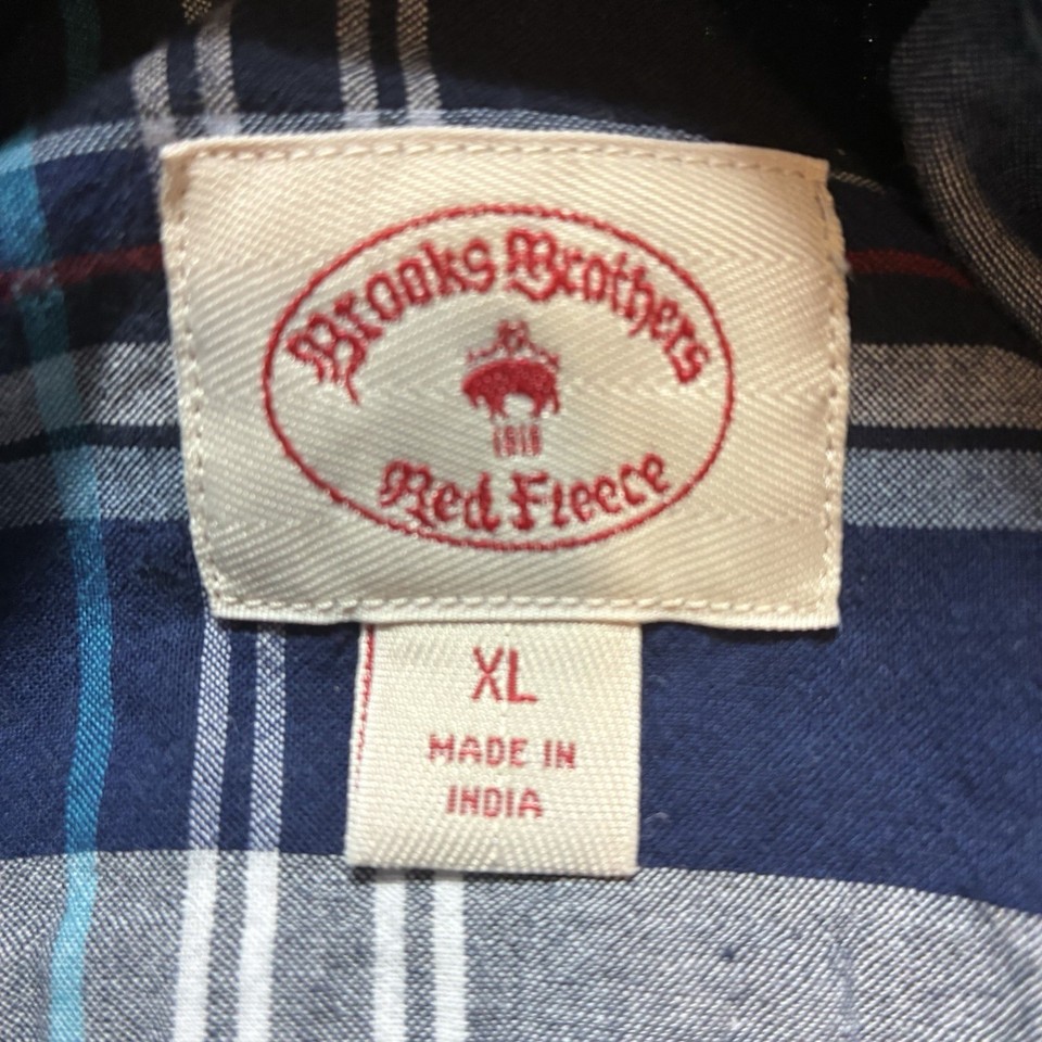 Brooks Brothers Red Fleece Men XL Multicolor Tartan Plaid Long Sleeve ...