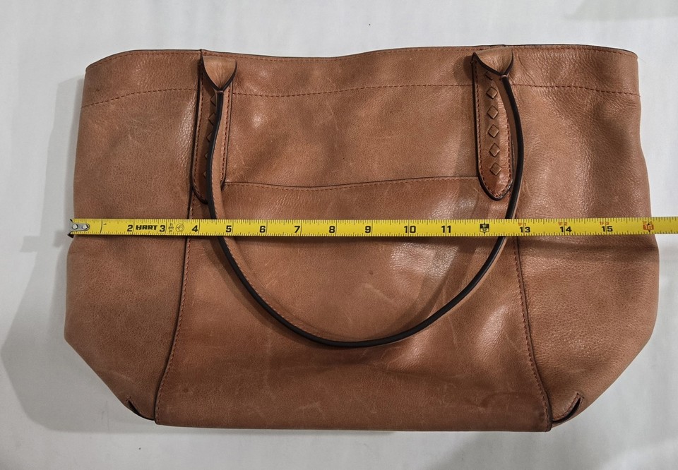 Frye Large Reed Shoulder Tote Leather Brown Tan Handbag DB0727 8009525 ...