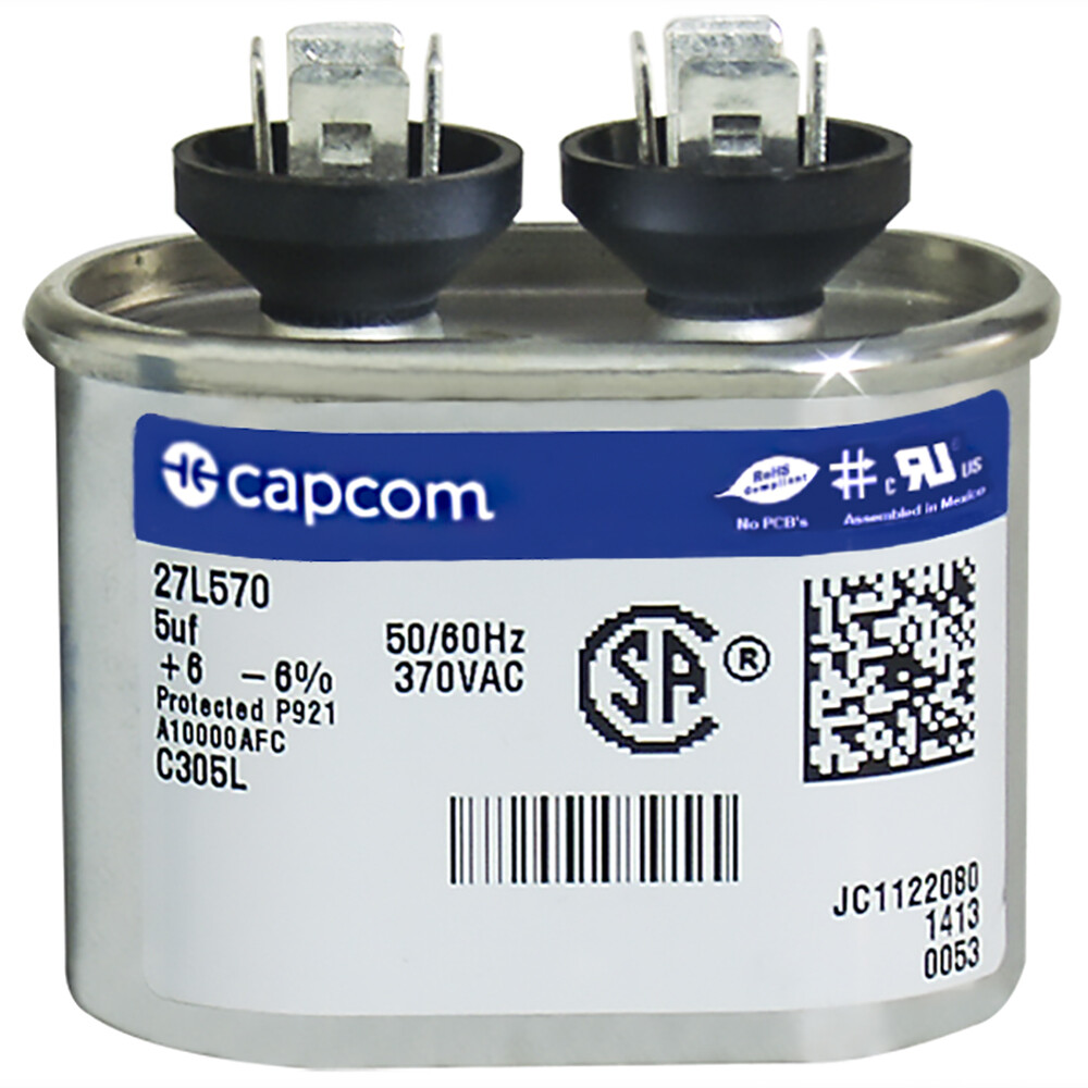 Ge Capacitor Oval 5 UF MFD 370 Volt 97f5705 Replaces Old Ge# Z97f5705 ...