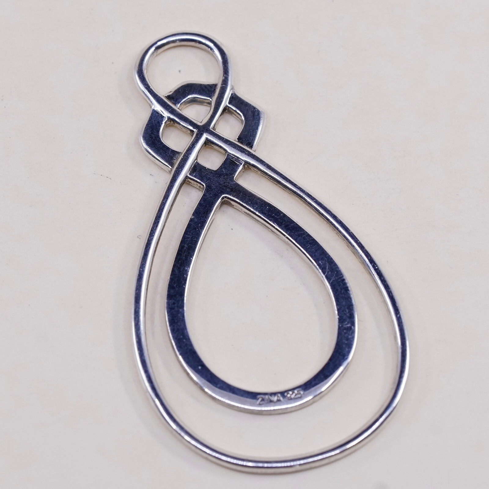 Vintage Designer Zina Sterling Silver Handmade Pendant, 925 silver Knot ...