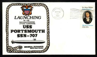 Submarine USS PORTSMOUTH SSN-707 LAUNCHING Everett Naval Cover (A2984 ...
