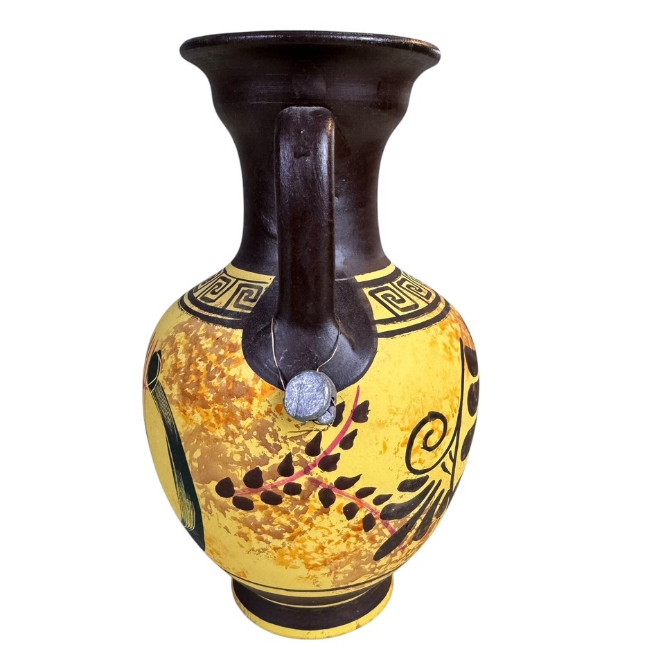 Greek Hand Painted Amphora Vase Art Mythology Orpheus Lyre Harp 6.5" | eBay