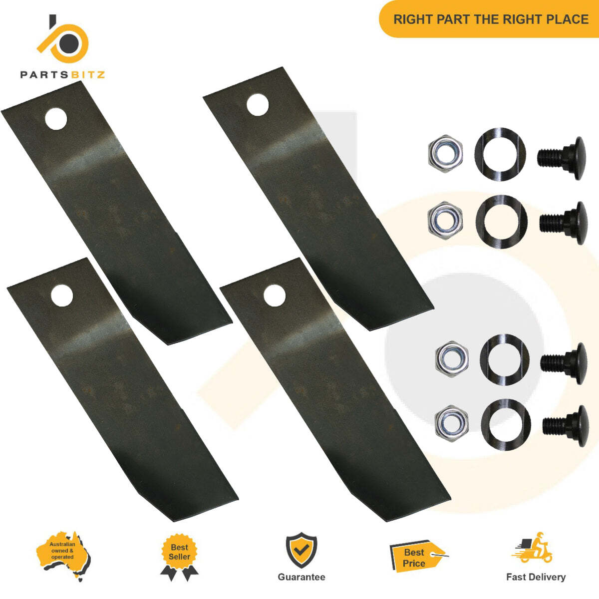 4 X Blade Kit 28 , 30 , 32 & 34 Inch Fits Greenfield GT2139 GT2104 Ride ...