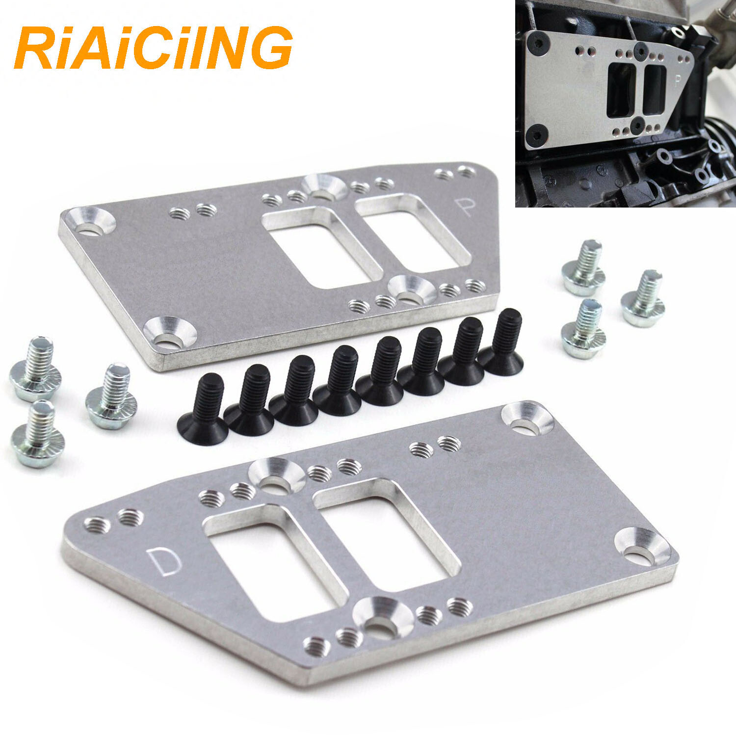 Silver Engine Mounts Motor Mount Adapter Plates Aluminum For LS Swap ...