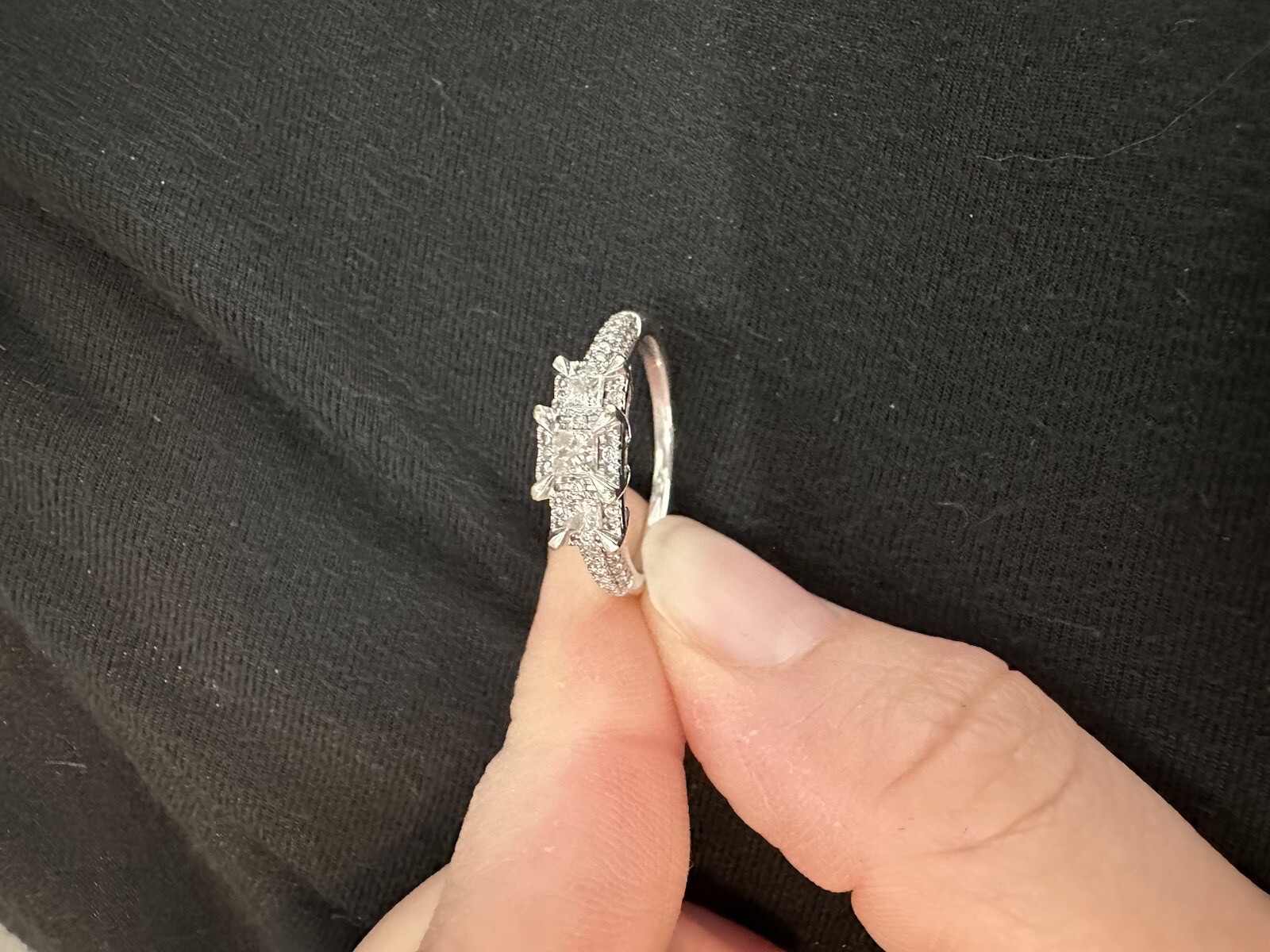 kay jewelers diamond engagement ring 1/2 Ct Princess Cut 10k White Gold ...